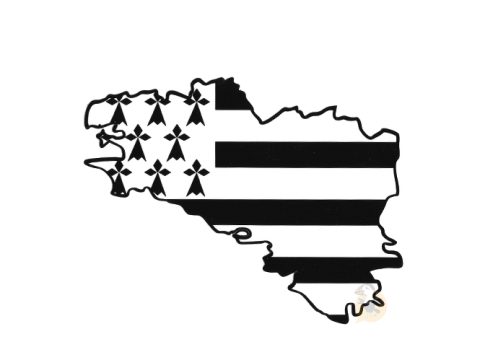 ⇒ Autocollant Sticker Carte de la Bretagne & Drapeau Breton