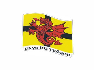 ⇒ Drapeau Tregor - Pavillon Breton Pays du Tregor - Dragon