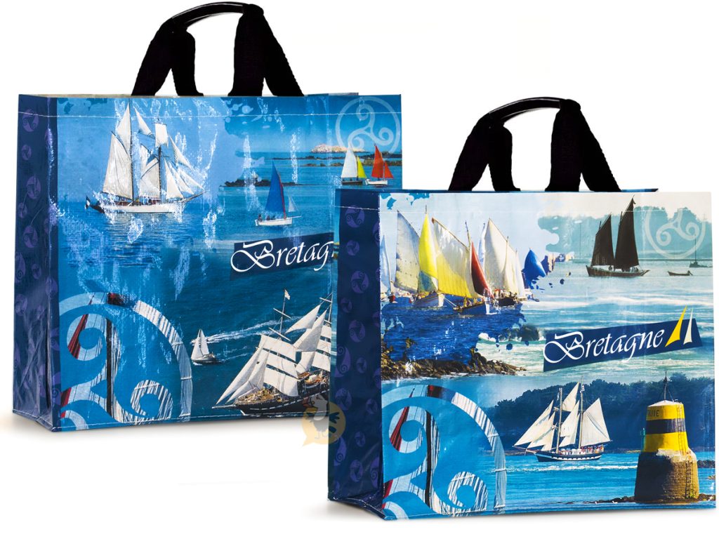 ⇒ Sac Course pliable en tissu - Bretagne vue par Gougoule Earth