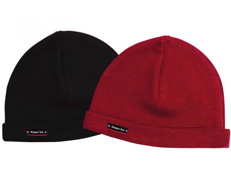 ⇒ Bonnet marin en laine uni "Lannion" Armor Lux - Noir ou Rouge