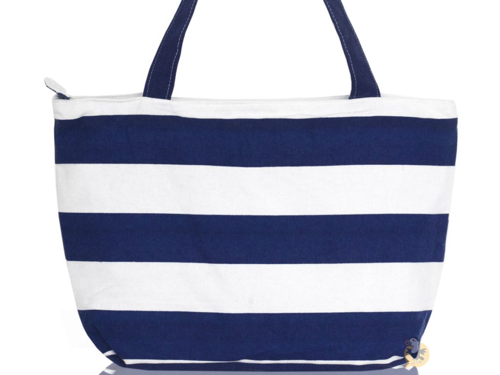 ⇒ Sac en toile marinière avec anse - 53 x 47 x 12 cm