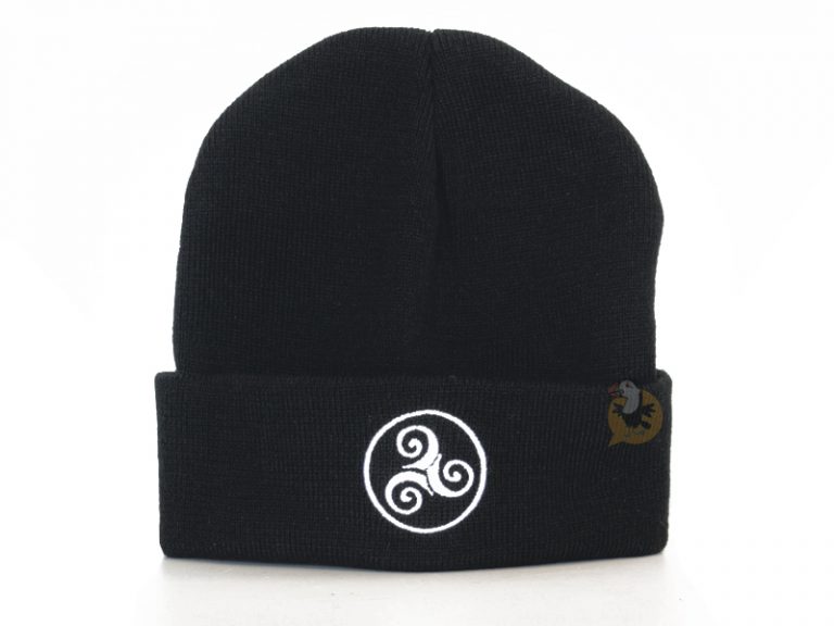 ⇒ Bonnet breton noir motif Triskell brodé - mixte homme femme
